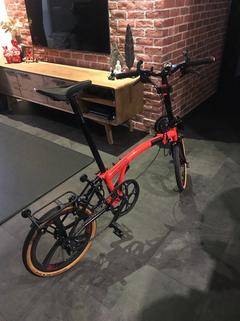 Brompton Rocket Red M2L Black Edition 10.01kg - Lighter than 2 speed ...