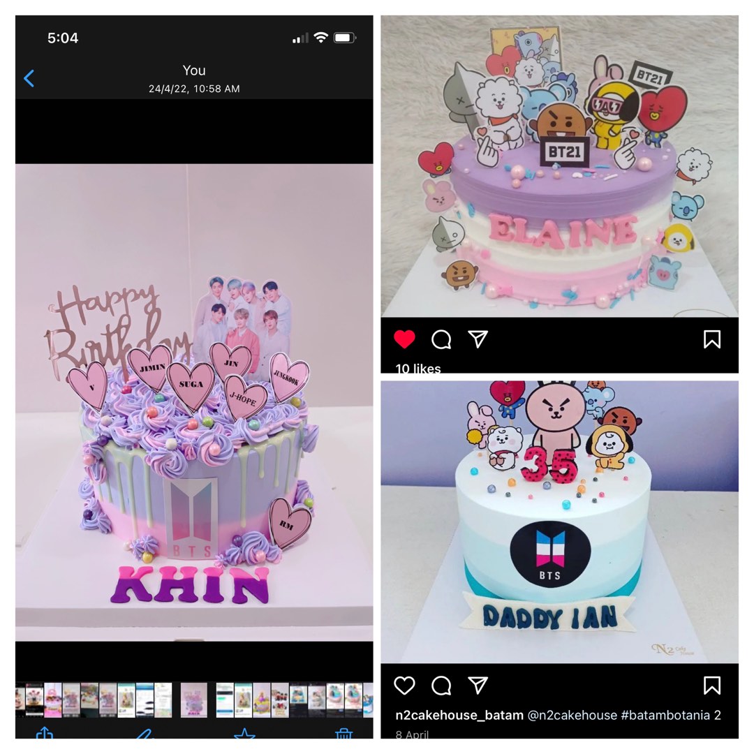 Bts birthday cake, Food & Drinks, Homemade Bakes on Carousell