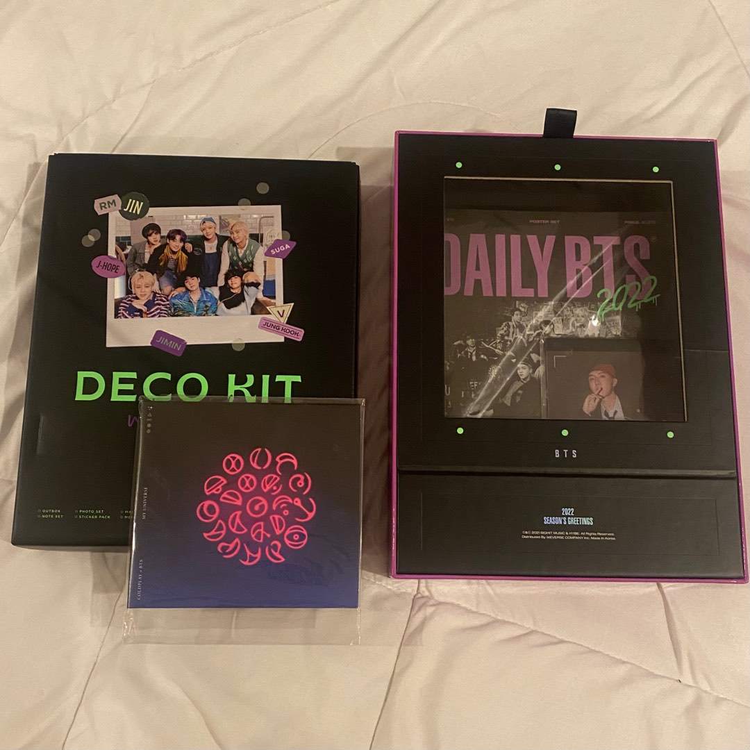 BTS DECO KIT + SEASON GREETINGS 2022 + MY UNIVERSE CD, Hobbies & Toys ...