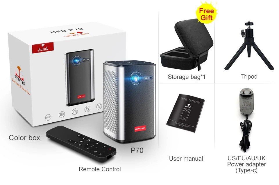 BYINTEK P70 3D 4K Portable theatre projector, TV & Home Appliances, TV & Entertainment ...