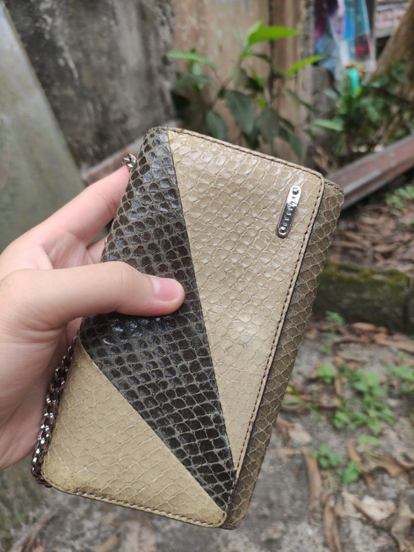 Celine snake skin chain wallet bag on Carousell