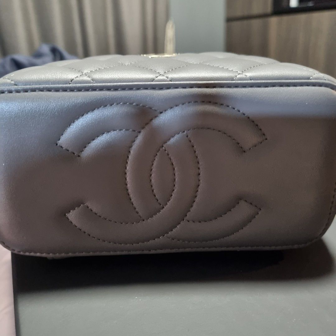 Chanel Long Vanity Top Handle in Dark Grey, Luxury, Bags & Wallets on ...