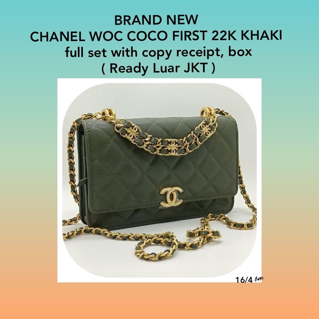 CHANEL WOC COCO FIRST 22K KHAKI, Barang Mewah, Tas & Dompet di Carousell