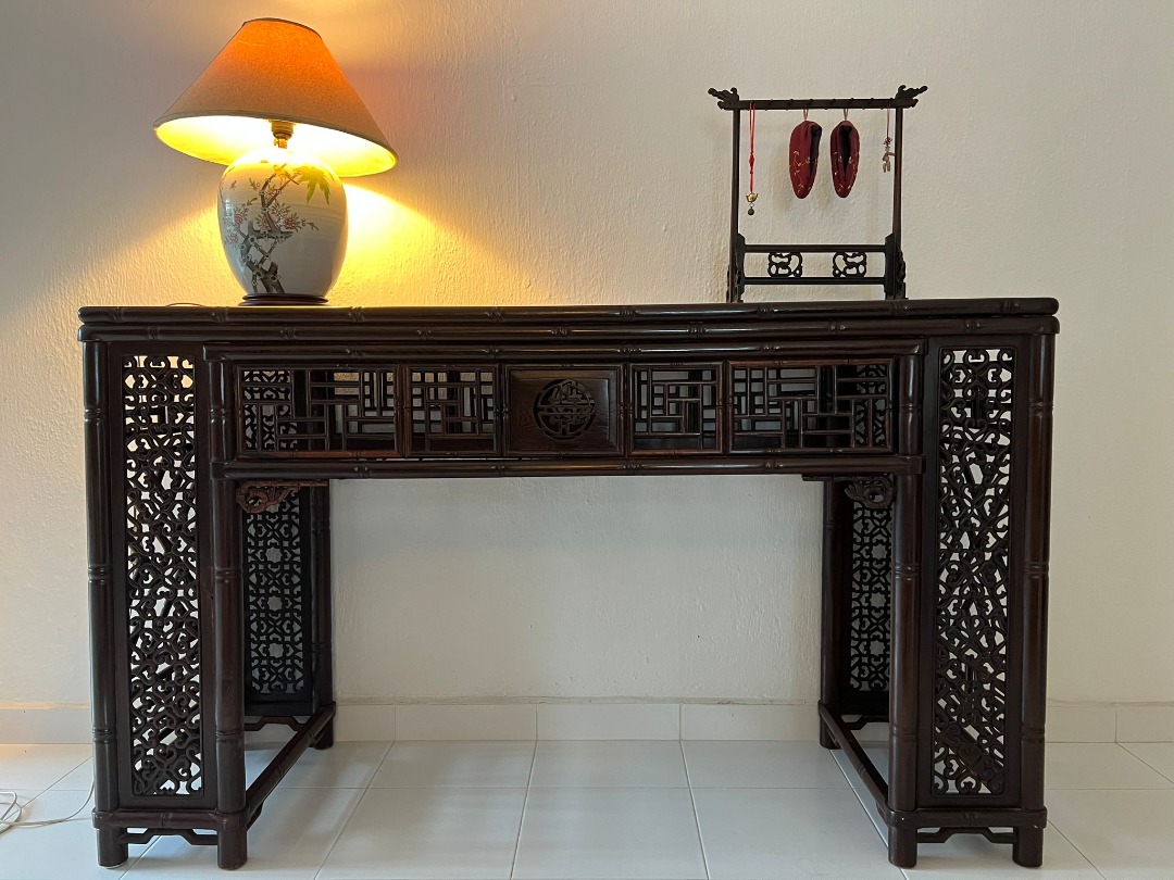 Chinese Antique Chicken Wing Wood Table, Furniture & Home Living ...