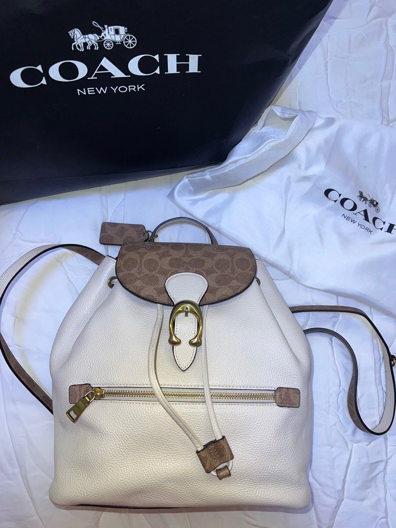 Coach Leather White Backpack (Authentic), Luxury, Bags & Wallets on ...