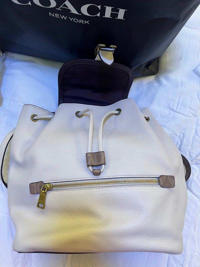 Coach Leather White Backpack (Authentic), Luxury, Bags & Wallets on ...