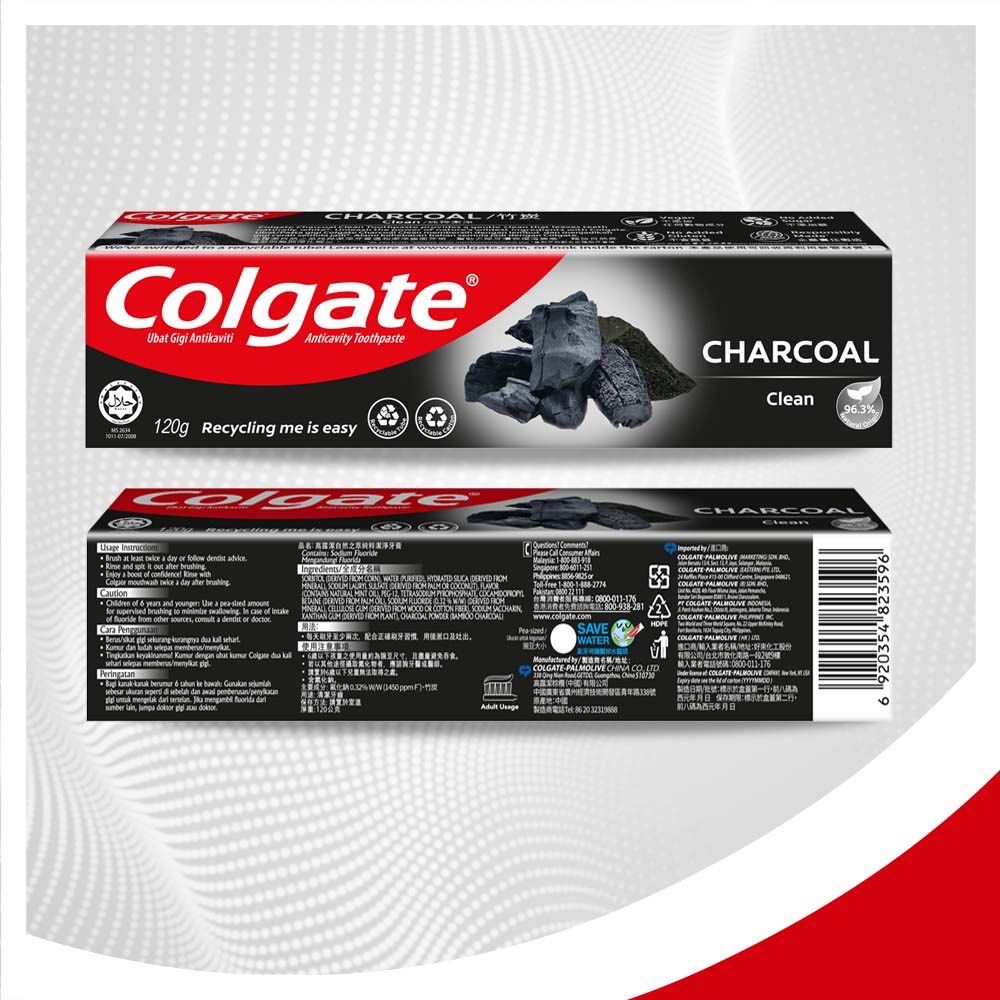 Colgate Naturals Pure Clean (Charcoal and Bamboo Mint) Toothpaste 120g ...