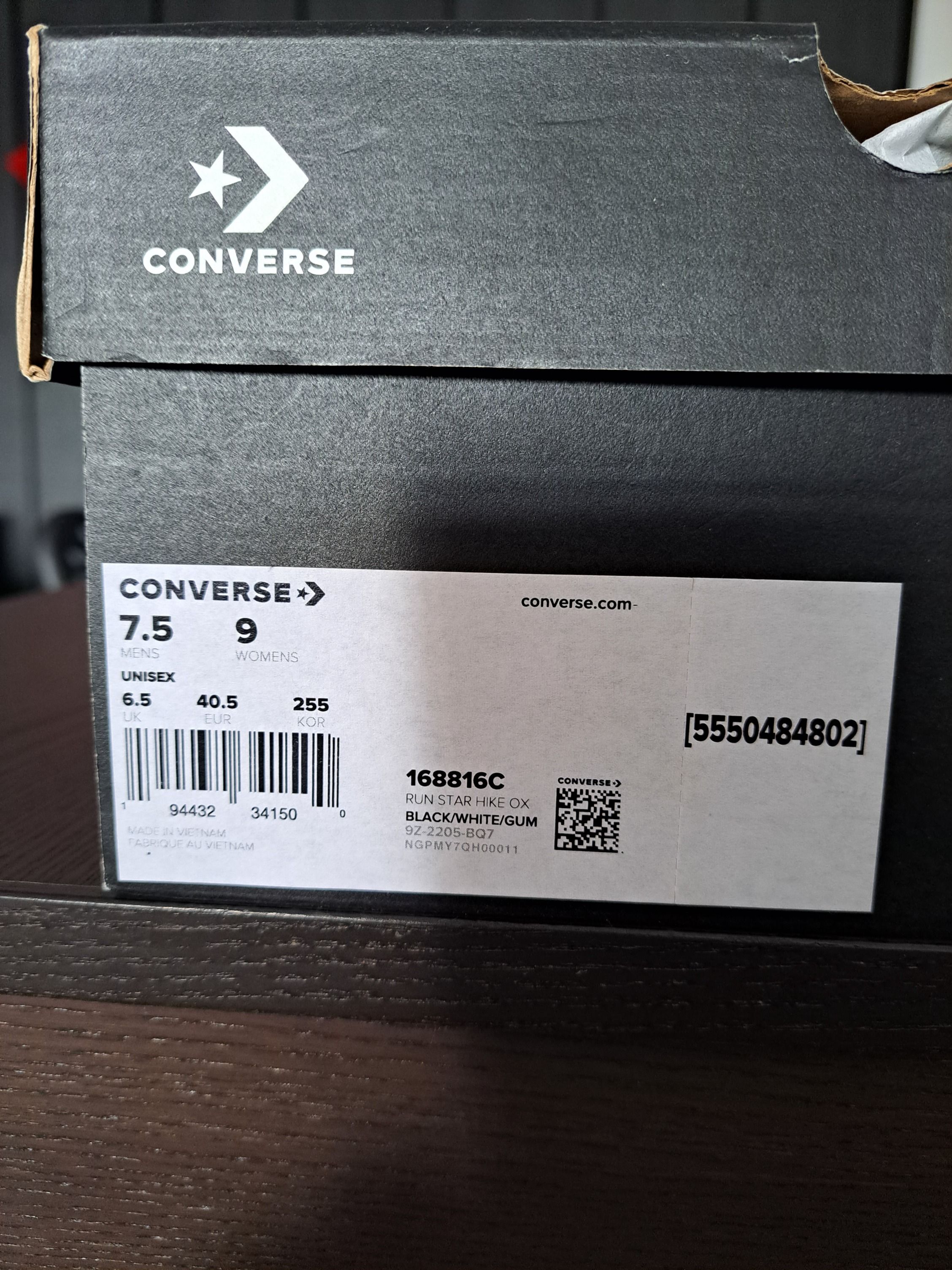 CONVERSE - Run Star Hike Ox Black (168816C), Luxury, Sneakers ...