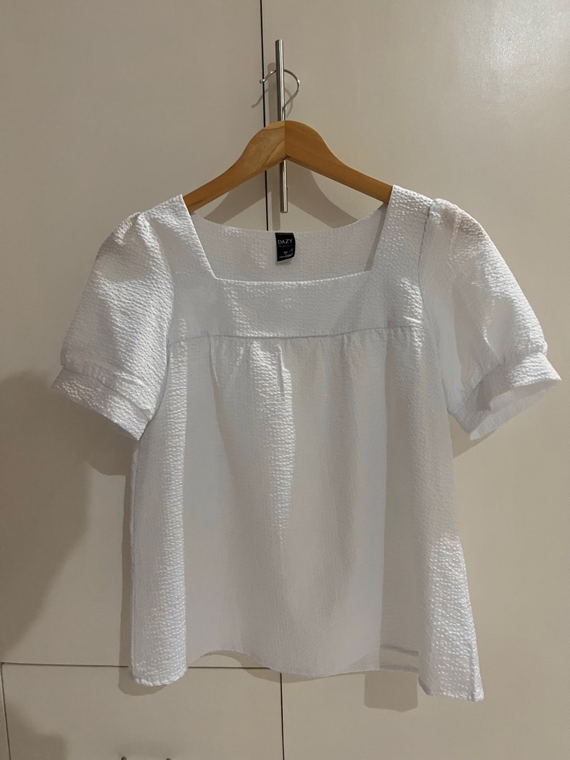 cottagecore white square neck top, Women's Fashion, Tops, Blouses on ...