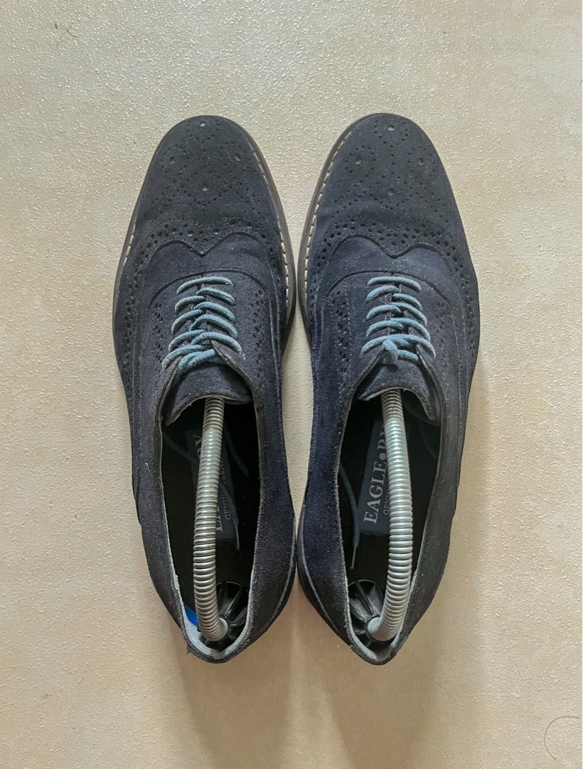 Dark Blue Suede Brogues on Carousell