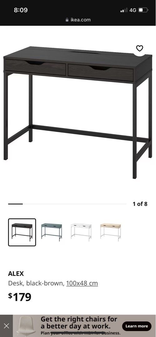 Desk ALEX from ikea, Furniture & Home Living, Furniture, Other Home ...