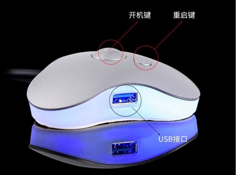 Desktop pc power switch power button external with usb port led ...