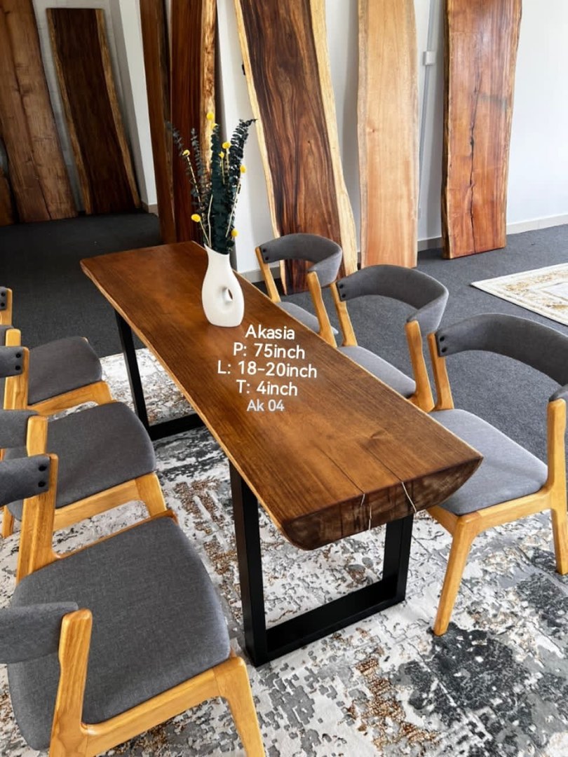 Dining table akasia wood slab, Furniture & Home Living, Furniture ...