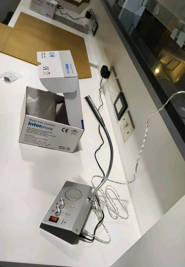 Dual-way Audio Intercom System Bank Hospital Counter Window Intercom Microphone ZDL-9908 High ...