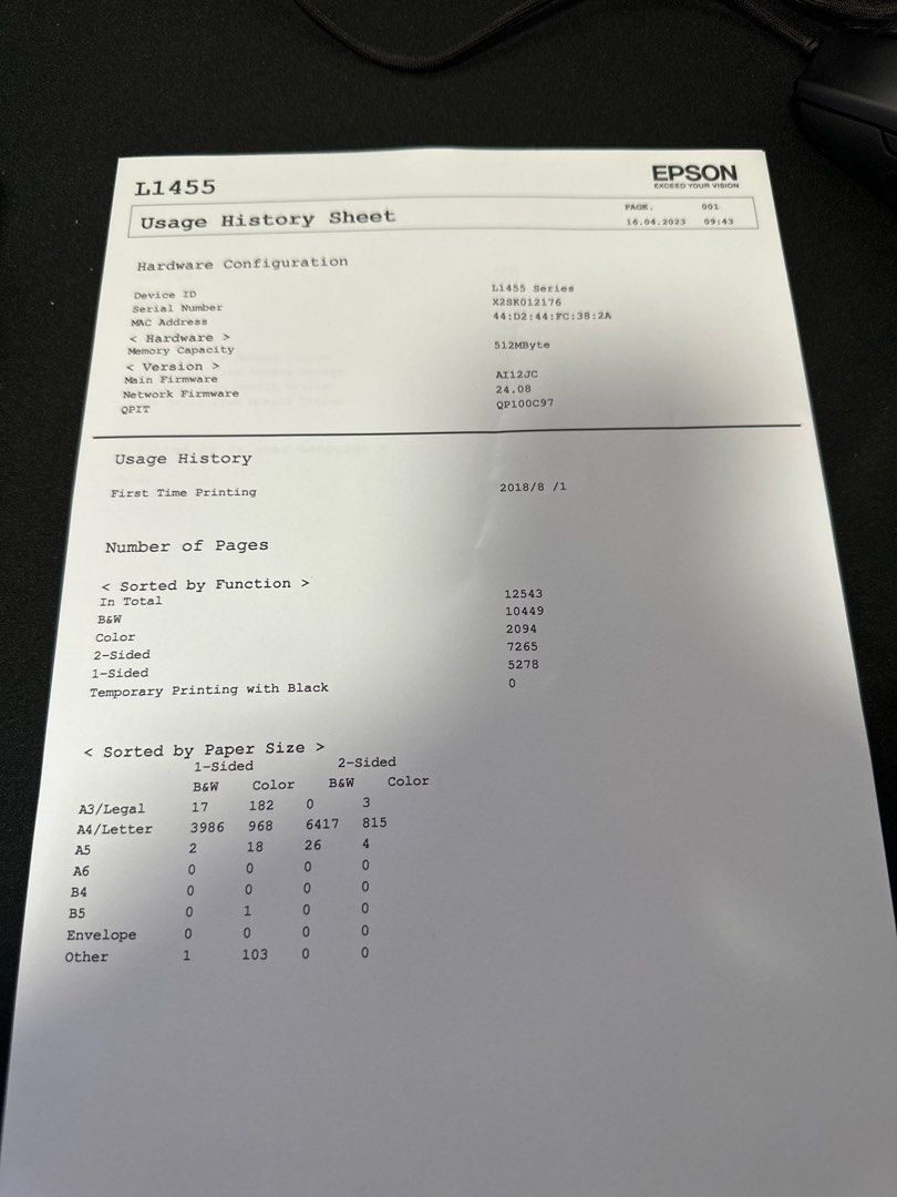 Epson L1455 Printer Up To A3 On Carousell 5088