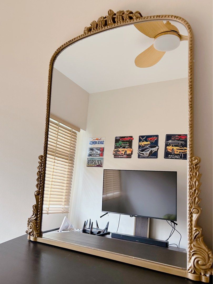 European style retro mirror 70 cm x 90cm, Furniture & Home Living, Home ...