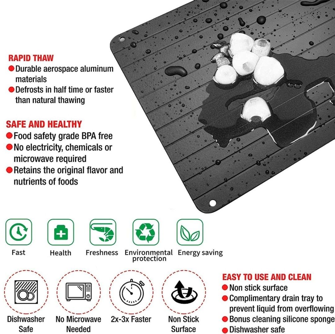 Fast defrosting tray rapid thawing meat/ food mat, TV & Home Appliances ...