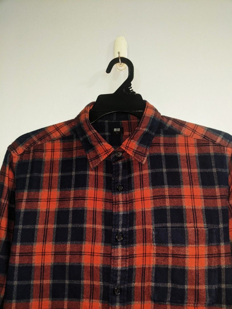 Flannel uniqlo, Men's Fashion, Tops & Sets, Formal Shirts on Carousell