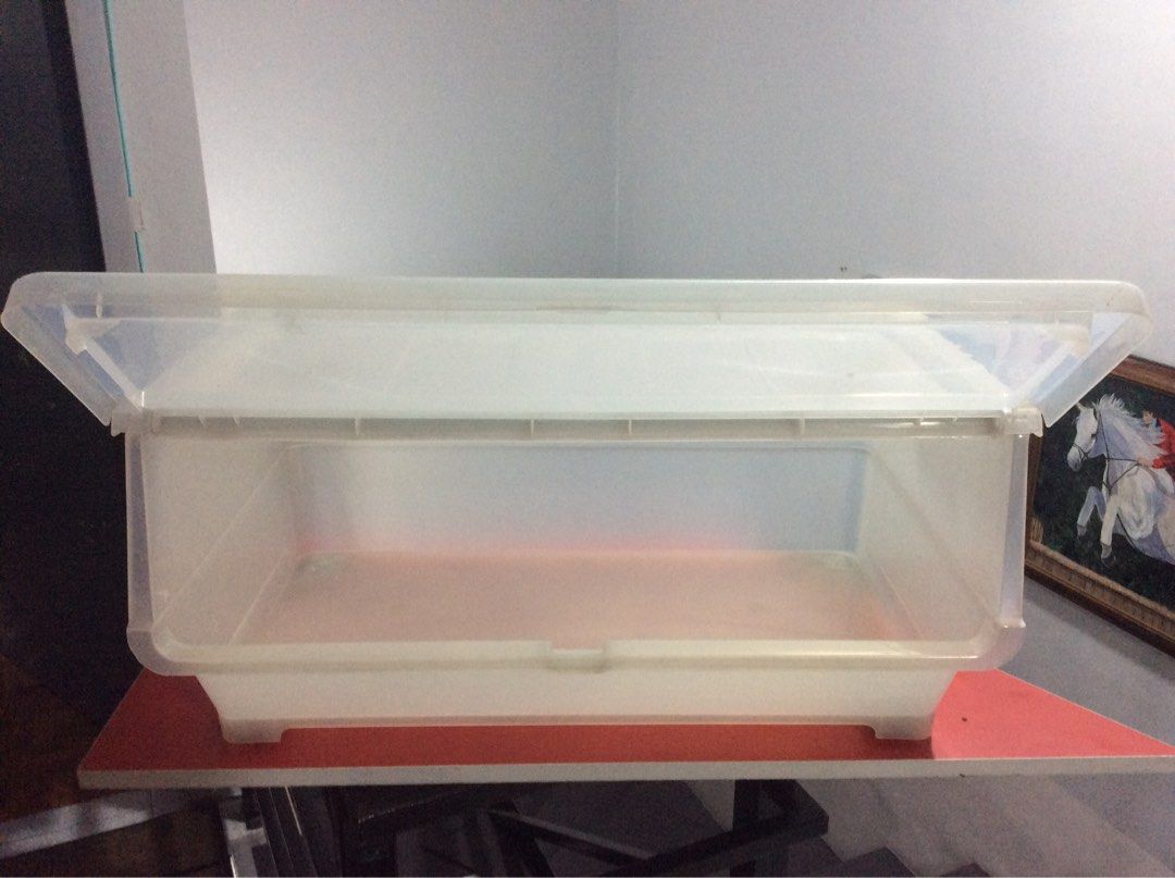 Flip Top Storage Stackable Organizer Box (Large), Furniture & Home ...