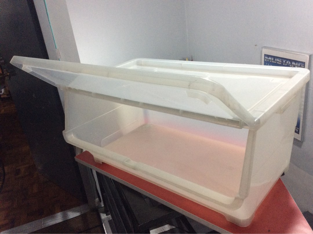 Flip Top Storage Stackable Organizer Box (Large), Furniture & Home ...