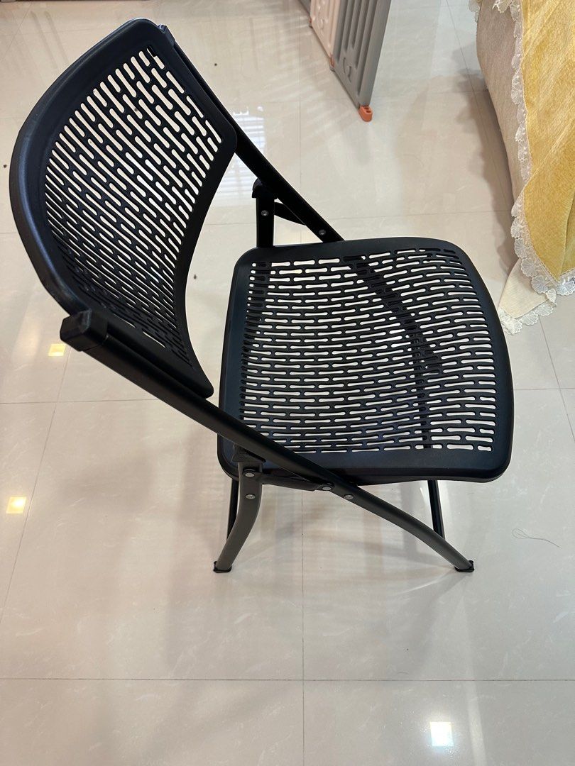 Foldable chair black, Furniture & Home Living, Furniture, Chairs on ...