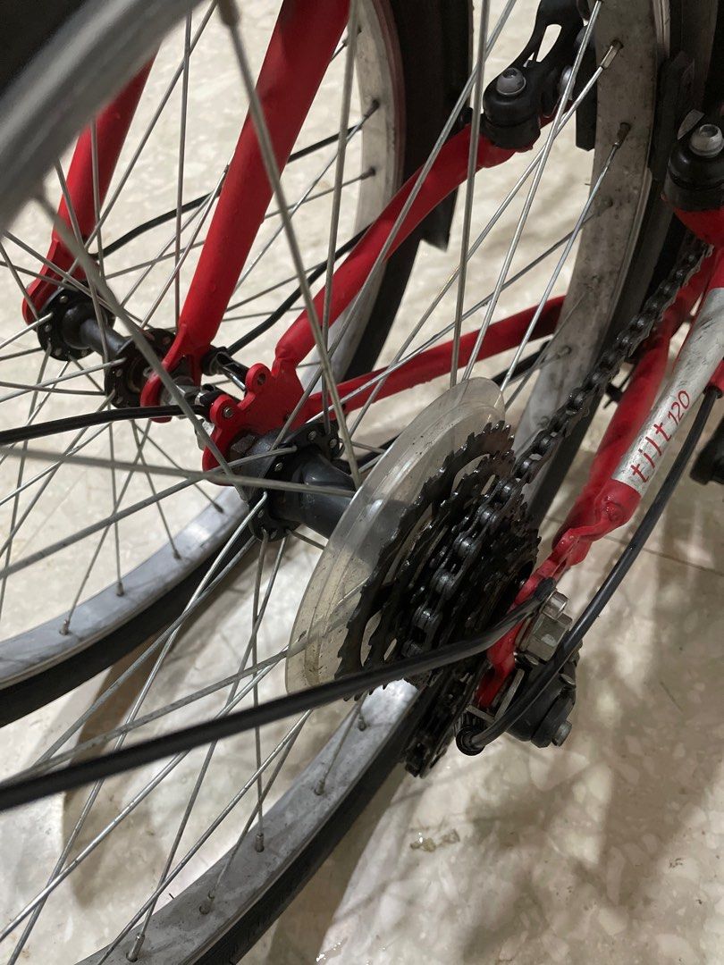 Folding Cycle (Bike Tilt 120 20in 6sp) - Red, Sports Equipment ...