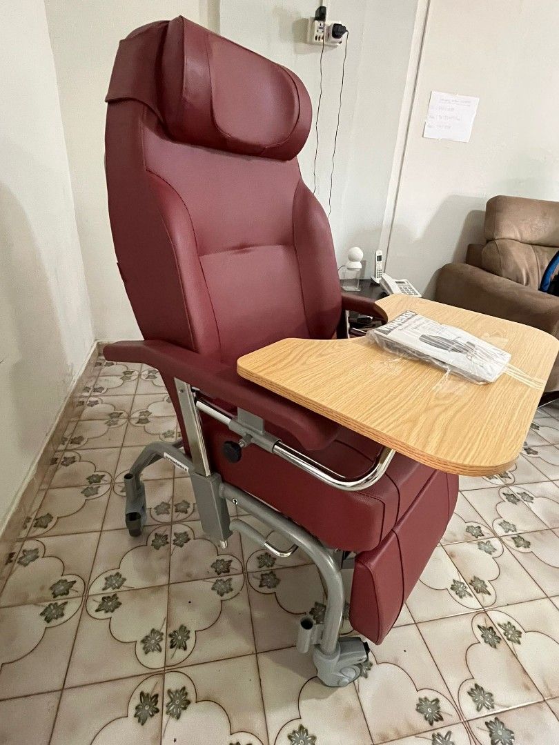 Geriatric chair with lockable wheels, Furniture & Home Living ...