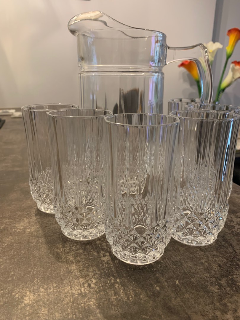 Glass jug and 6pc-glass set, Furniture & Home Living, Kitchenware ...