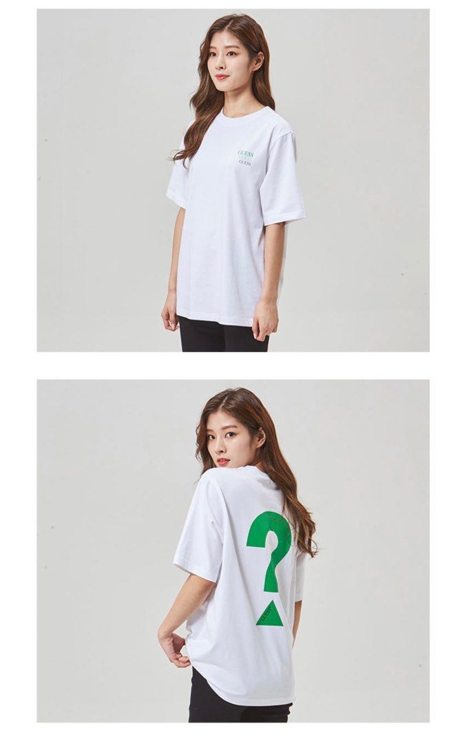 INSTOCK Guess ? Big Question Mark Back Logo T Shirt Semi Oversized Tee ...