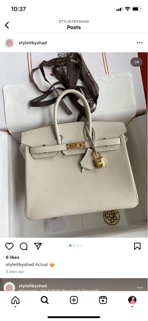 Hermes white birkin, Luxury, Bags & Wallets on Carousell