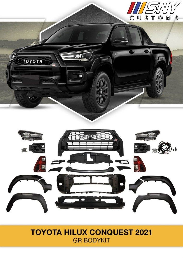 Hilux Conquest GR facelift Upgrade headlights taillights Grille fenders ...
