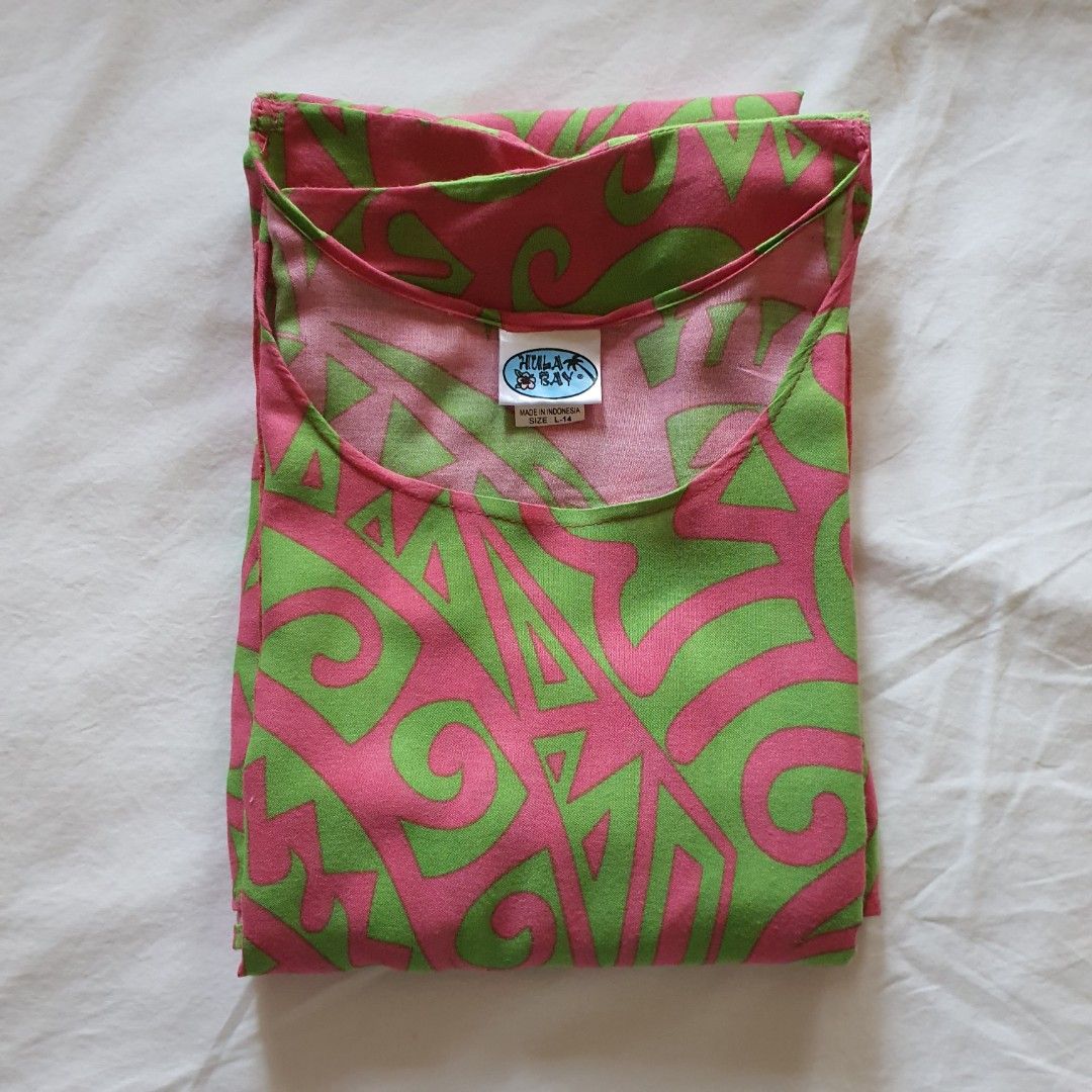 Hula Bay Tifaifai Tatau Print Tunic Dress Cover-up Hawaii Hawaiian ...