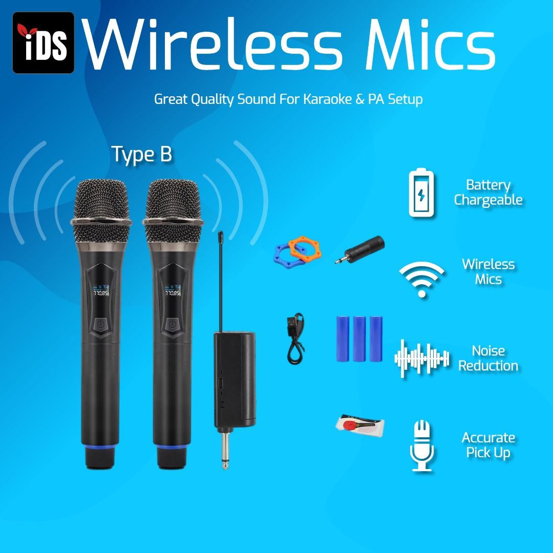 [iDS] Professional UHF Wireless Microphone Rechargeable Battery 18650 ...