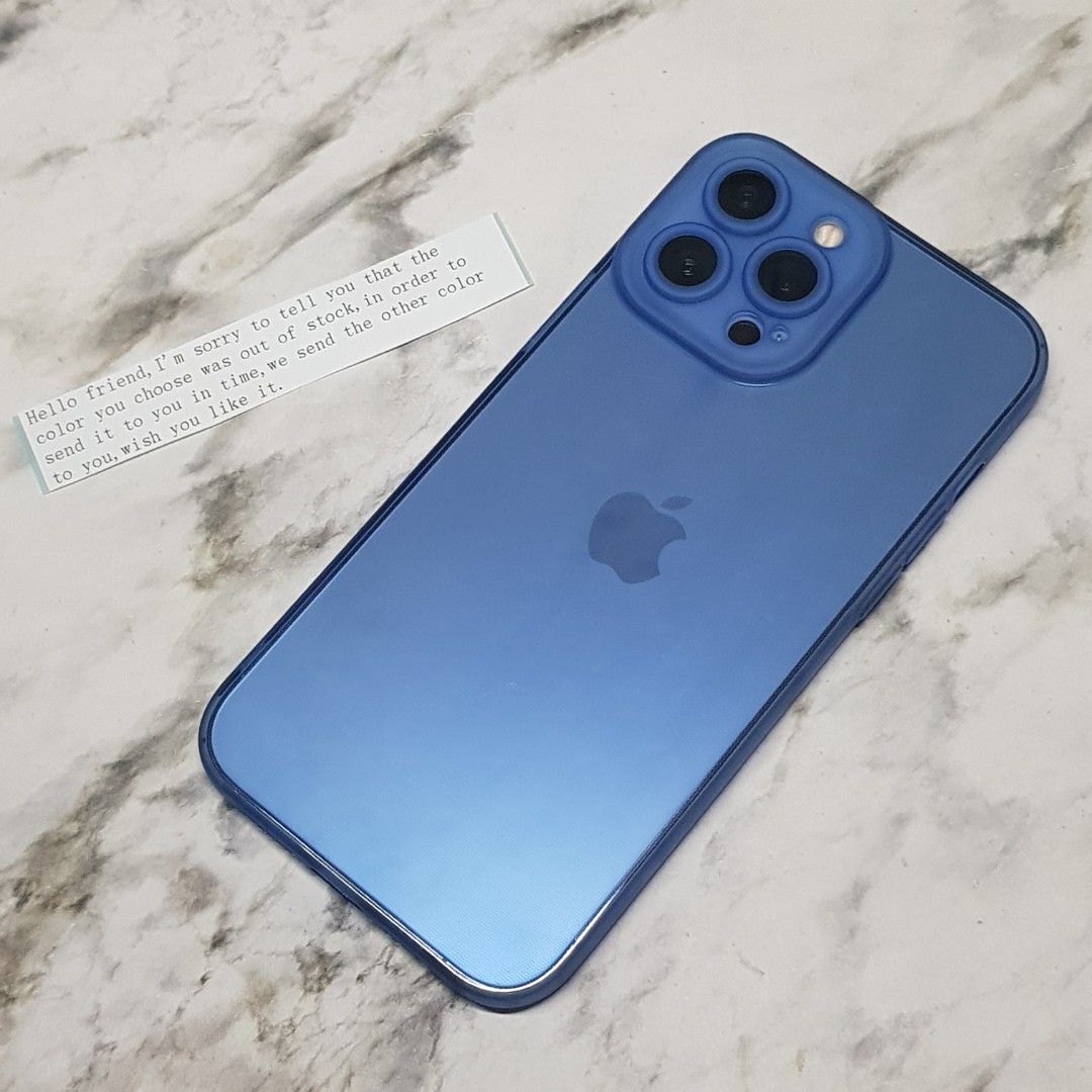 iPhone 13 Pro Max: Blue Clear Case on Carousell