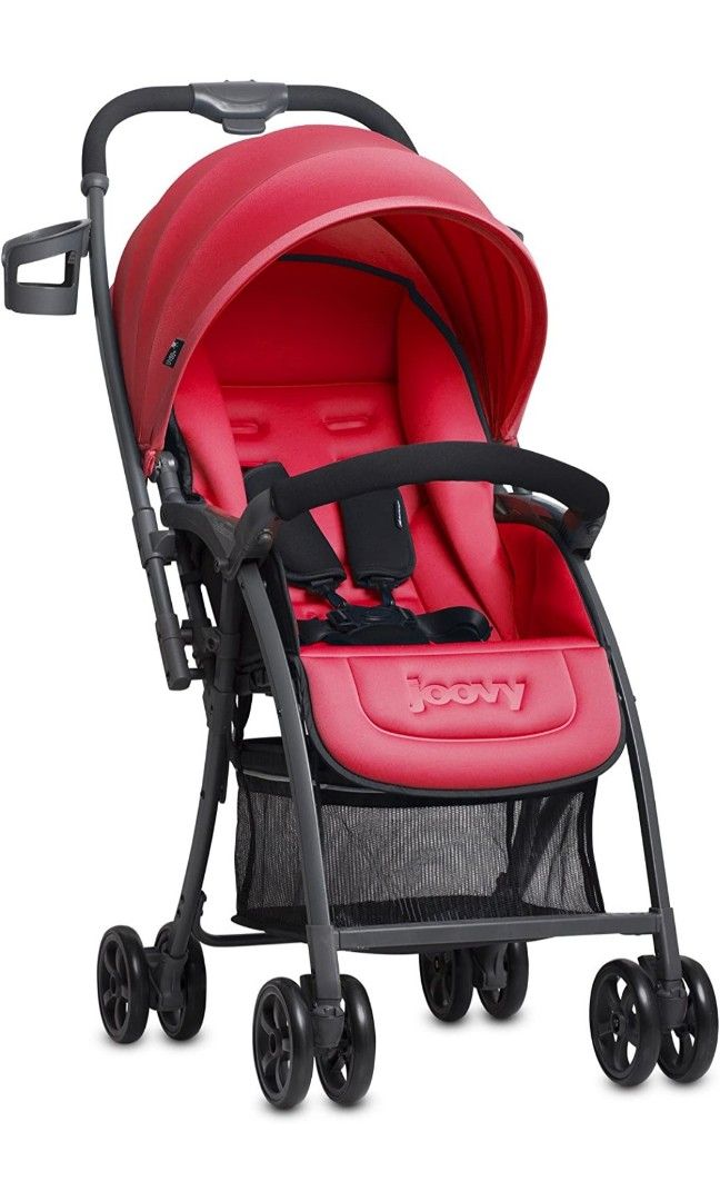 JOOVY Balloon Stroller in Red with Rain Cover, Babies & Kids, Going Out ...