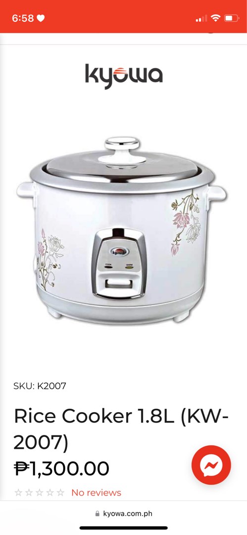 Kyowa RICE COOKER 1.8Liters KW-2007, TV & Home Appliances, Kitchen ...