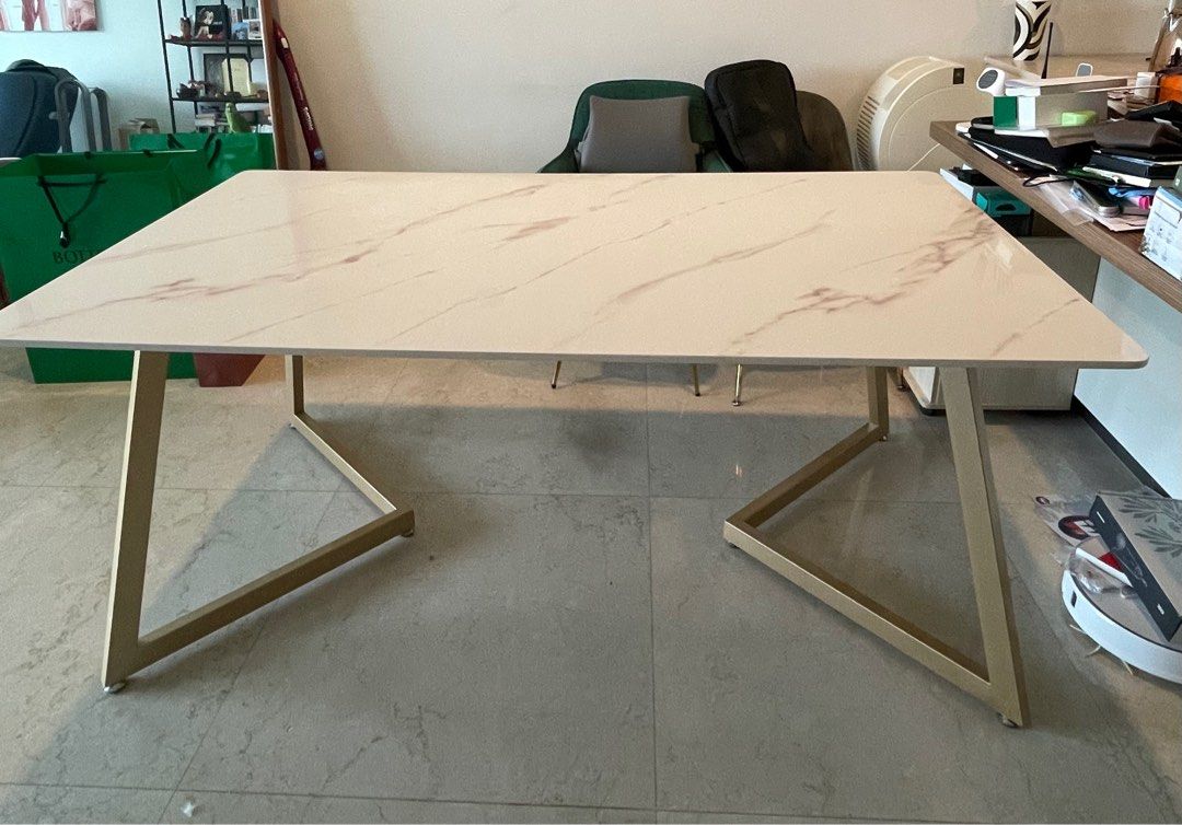 Large 180cm Marble dining table modern, Furniture & Home Living ...