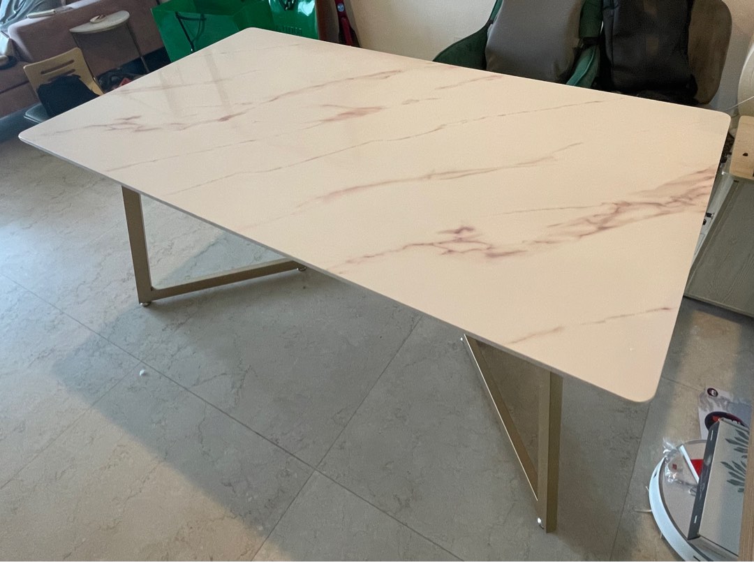 Large 180cm Marble dining table modern, Furniture & Home Living ...
