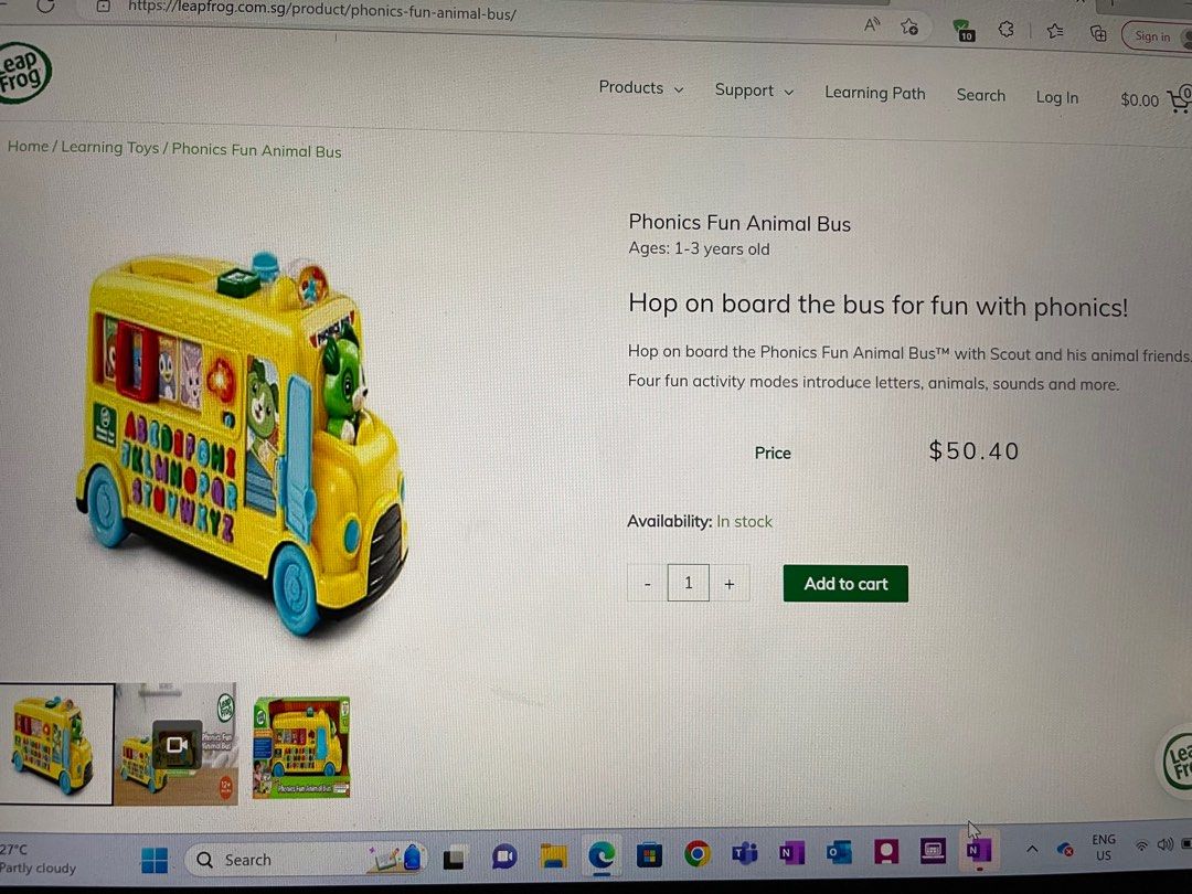 Leap frog phonics fun animal bus, Babies & Kids, Infant Playtime on ...