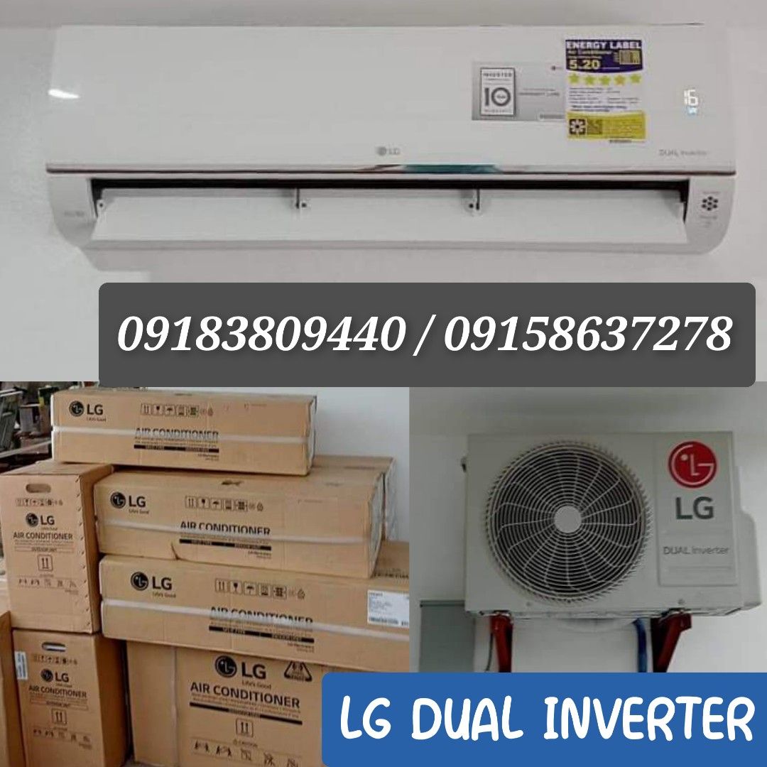 LG DUAL INVERTER SPLIT TYPE AIRCON, TV & Home Appliances, Air ...