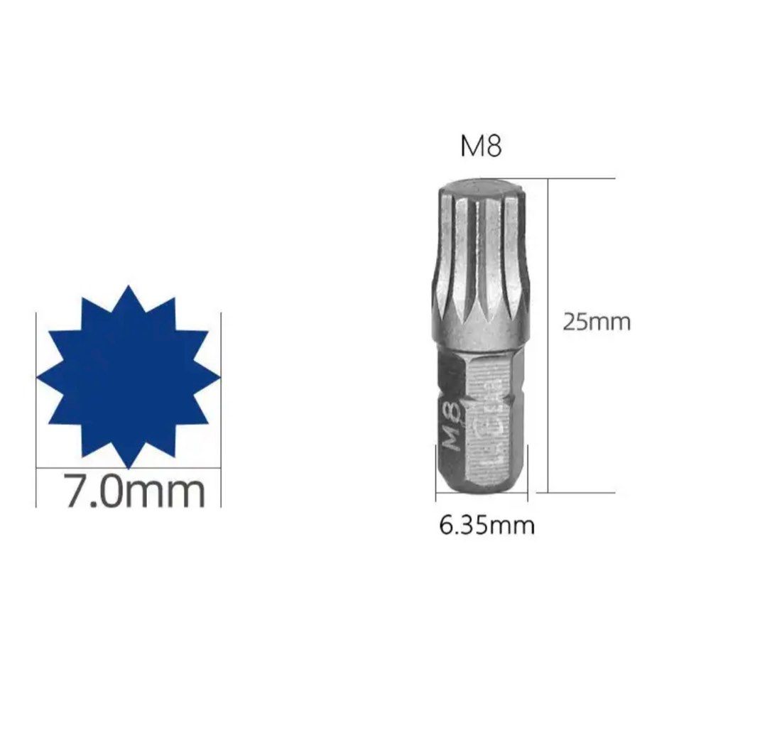 M8 Spline Bit Socket Tool, Car Accessories, Accessories on Carousell