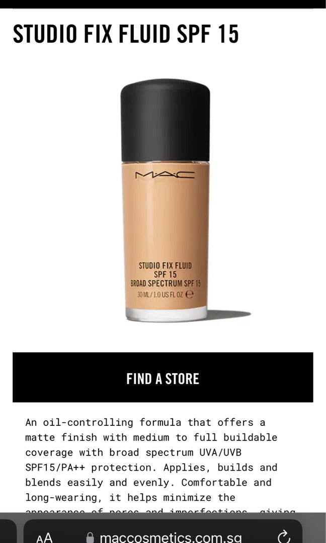 MAC Studio Fix Fluid SPF15 in shade NW25, Beauty & Personal Care, Face ...