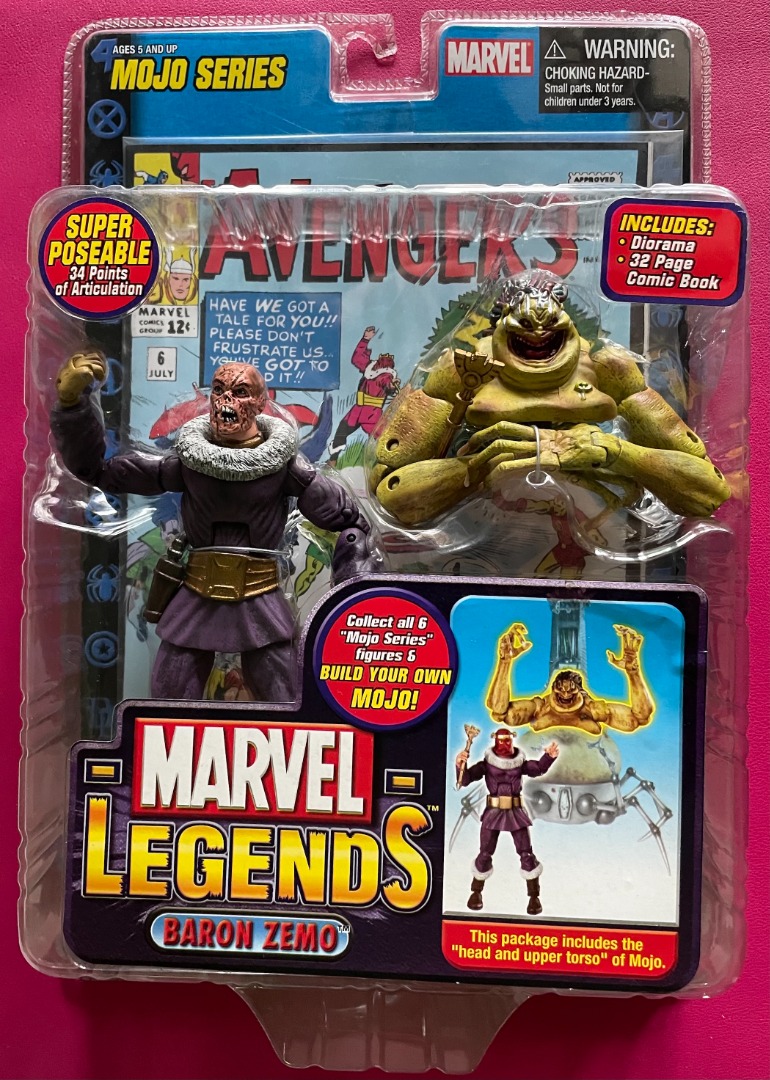 Marvel Legends Baron Zemo (Unmasked variant) Mojo BAF wave by Toy Biz ...
