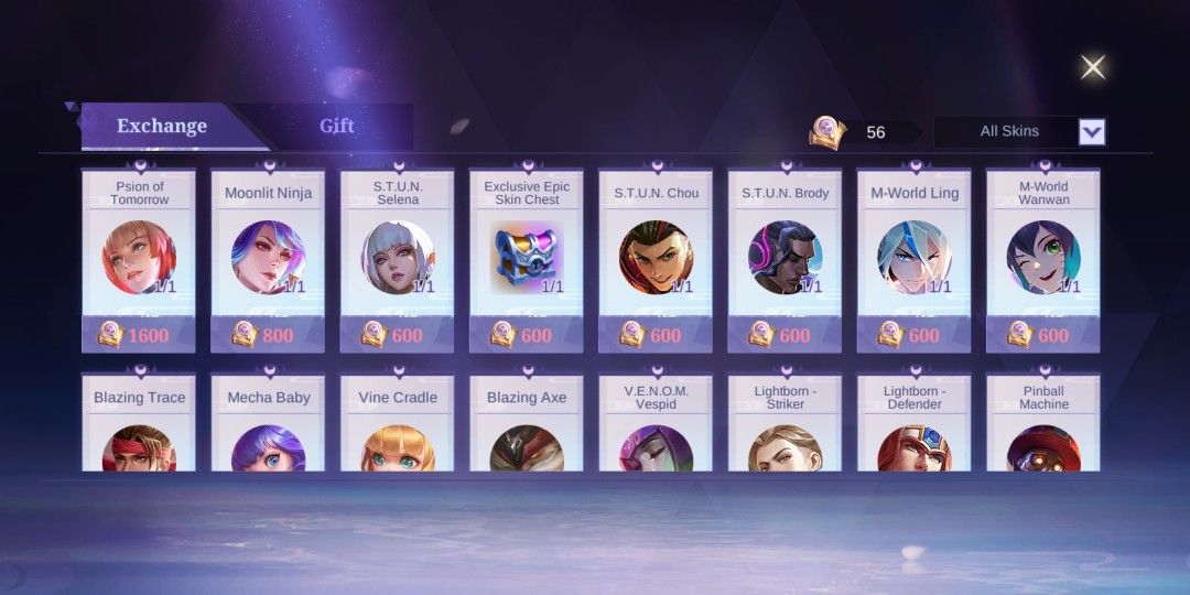 moonlit wish/ all stars/ epic/ lightborn skin via gifting! mobile ...