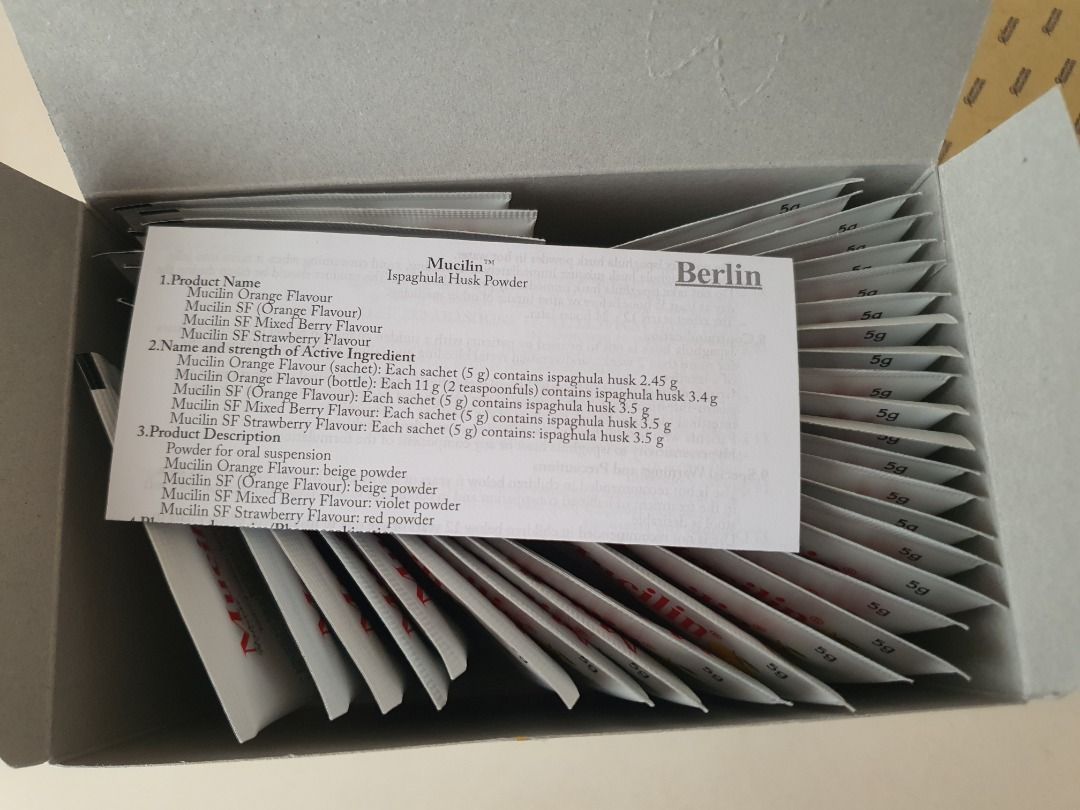 Mucilin - box of 40 sachets, Health & Nutrition, Health Supplements ...