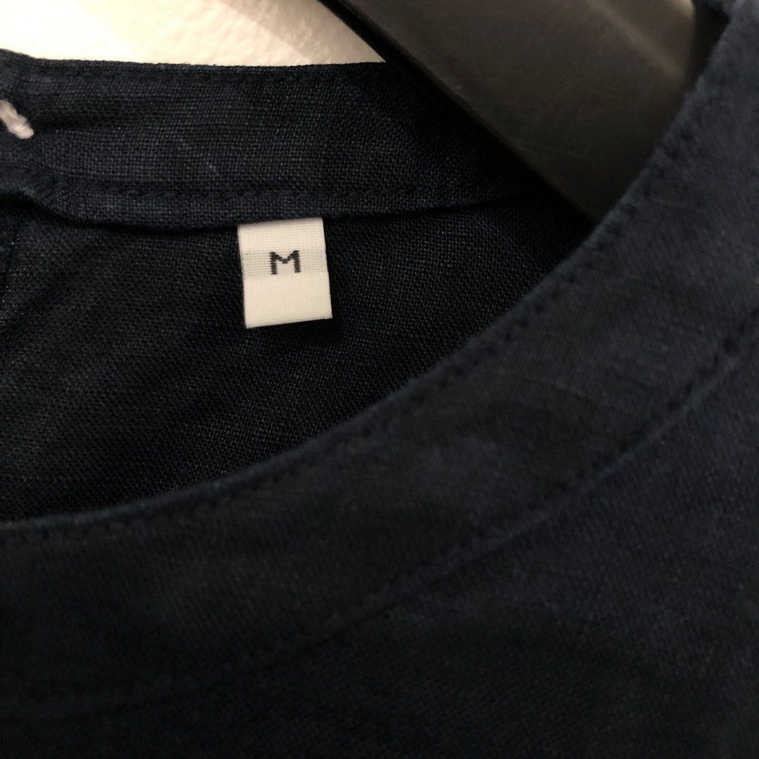 Muji 100% Linen Blue Artisans Minimalist Dress, Women's Fashion, Dresses & Sets, Dresses on ...