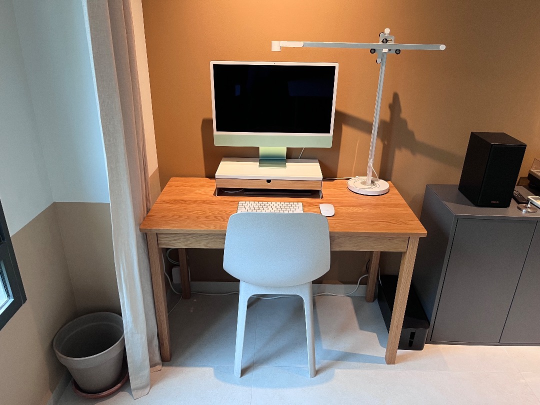 Muji wooden desk *nearly new* for study, work from home, wfh, Furniture ...