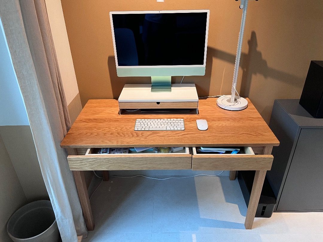 Muji desk study table wood *nearly new* for study, work from home, wfh ...