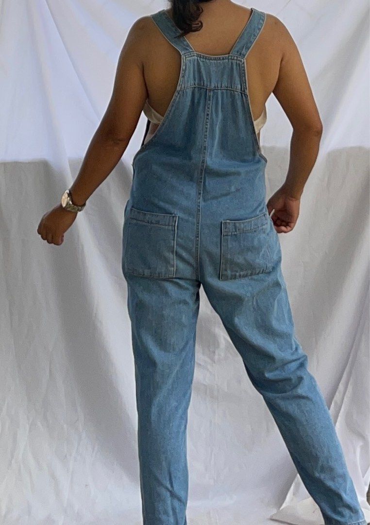 Must-have denim jumper with front and back pockets on Carousell