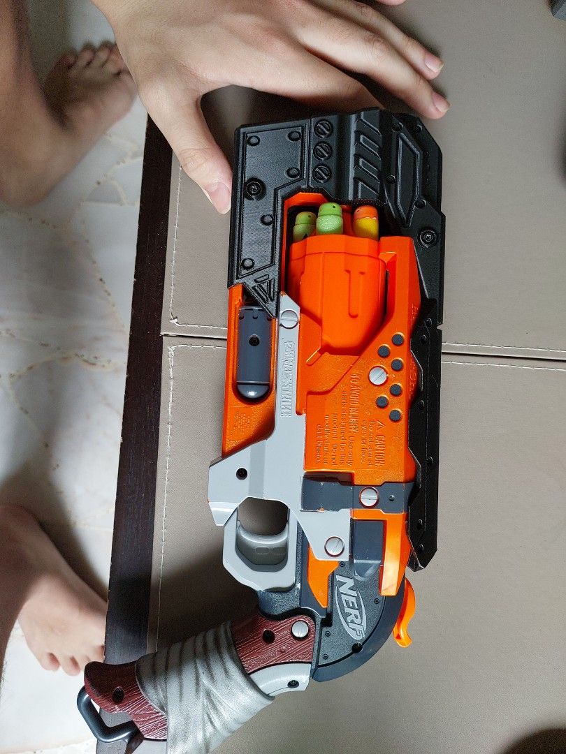 Nerf hammershot with exterior modded parts, Hobbies & Toys, Toys ...